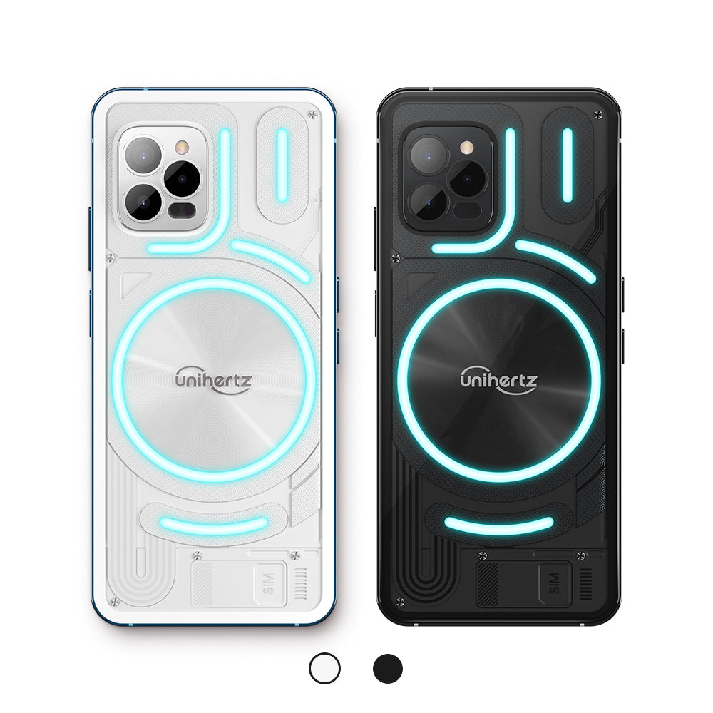 Unihertz Luna - Téléphone 4G Lumineux avec Dos Transparent